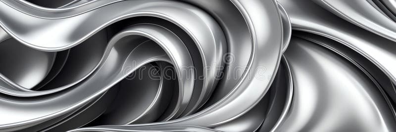 Silver Luxury Smooth Shiny Metal Theme Curves Pattern Abstract Ai ...