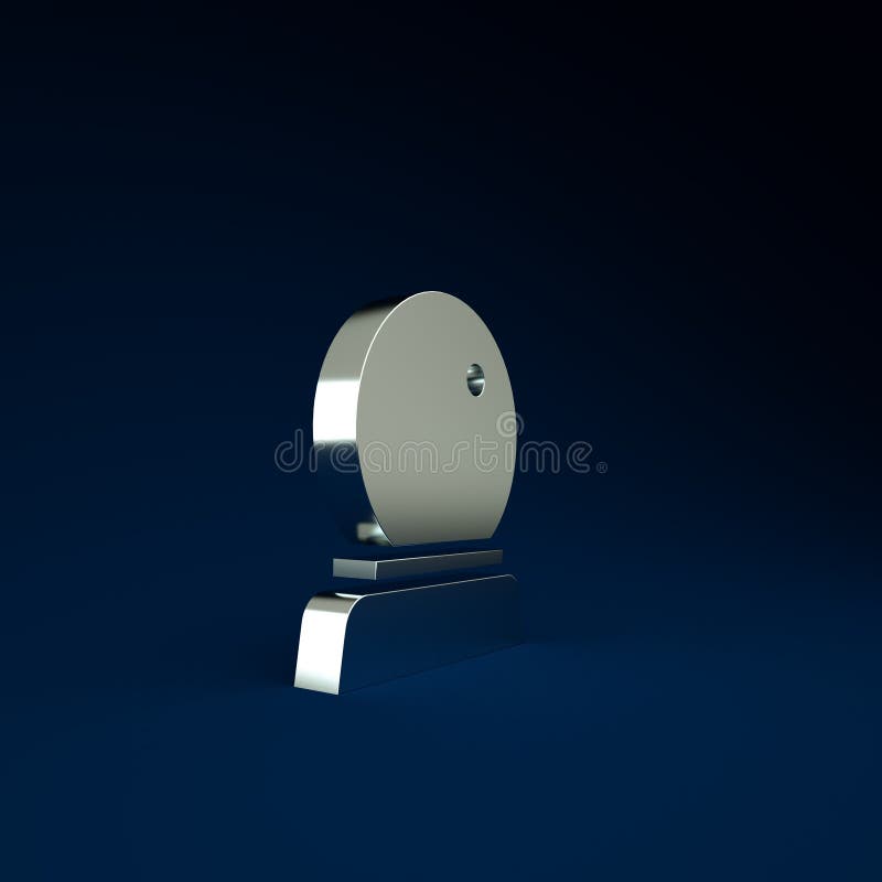 Silver Magic Ball Icon Isolated on Blue Background. Crystal Ball ...