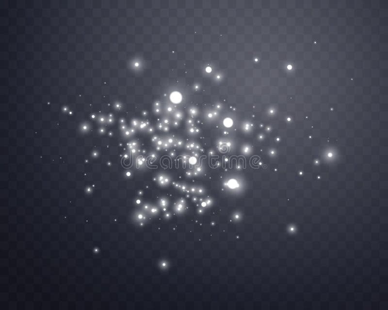 Silver Magic Sparks and Dust Stars. Glittering Dots, Particles ...