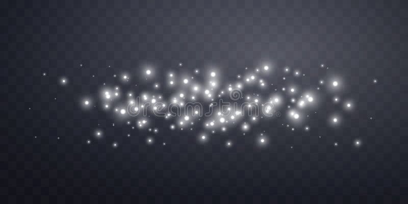 Silver Magic Sparks and Dust Stars. Silver Glow Flare Light Effect ...