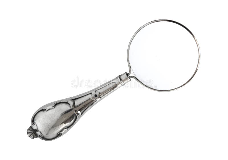Silver magnifying glass stock image. Image of tool, magnification ...