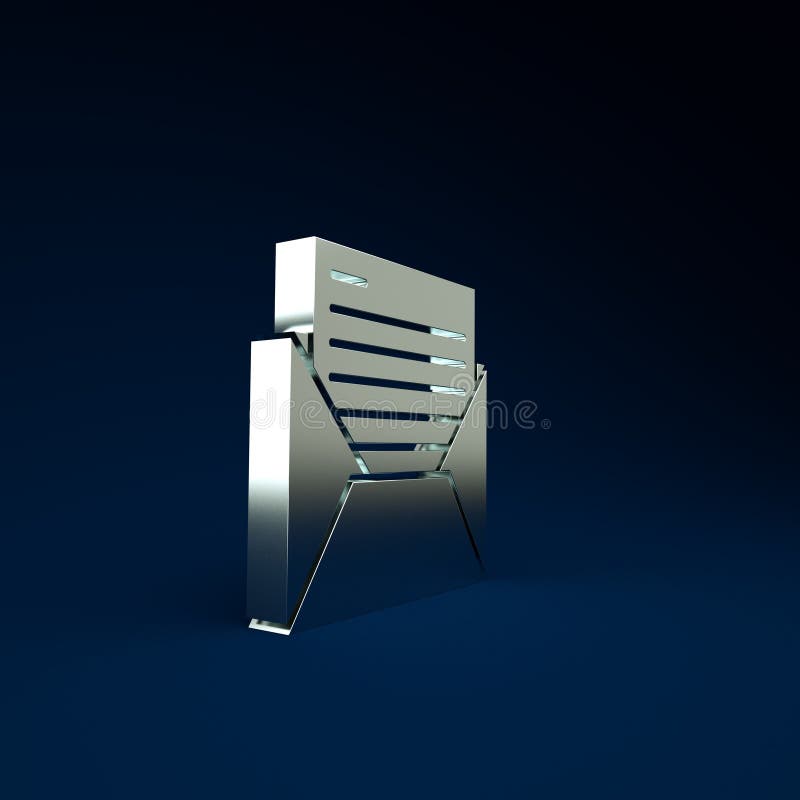 Silver Mail and E-mail Icon Isolated on Blue Background. Envelope ...