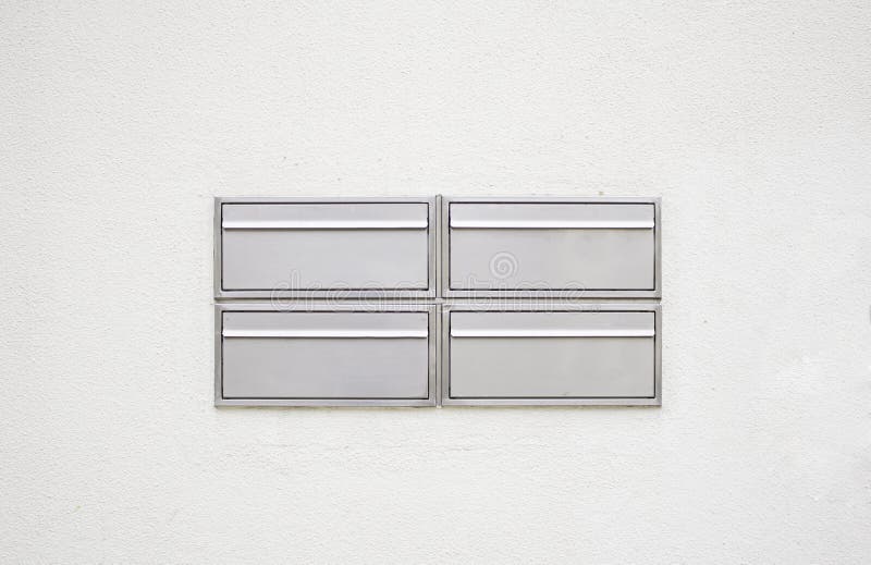 Silver mailboxes stock image. Image of letterbox, facade - 43182269