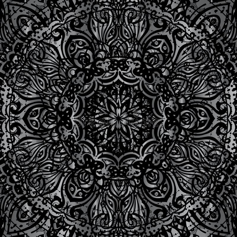 Silver mandala stock vector. Illustration of decoration - 58325966