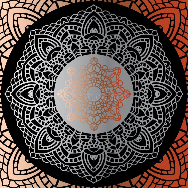 Silver mandala stock vector. Illustration of abstract - 44755671