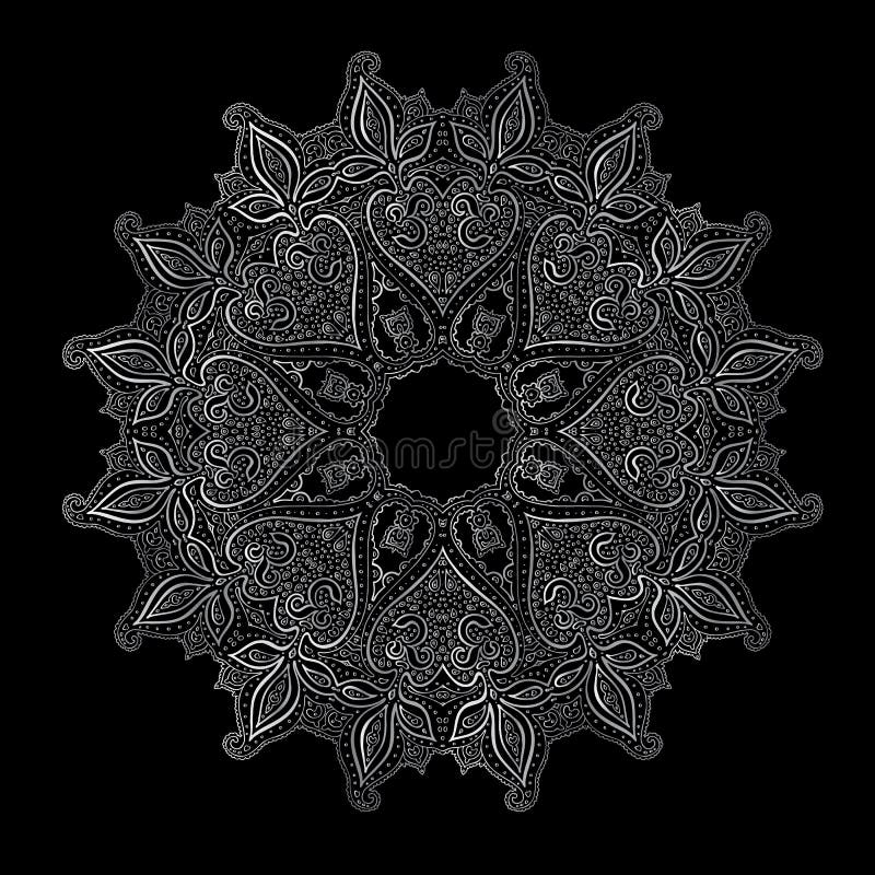 Silver mandala stock vector. Illustration of frame, elegance - 57573456