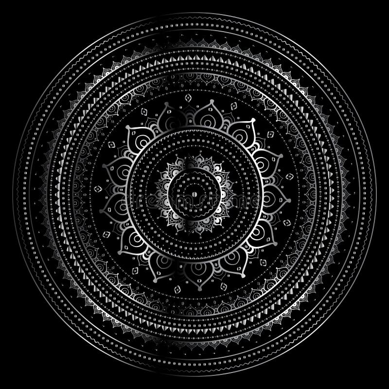 Silver mandala stock vector. Illustration of abstract - 58245445