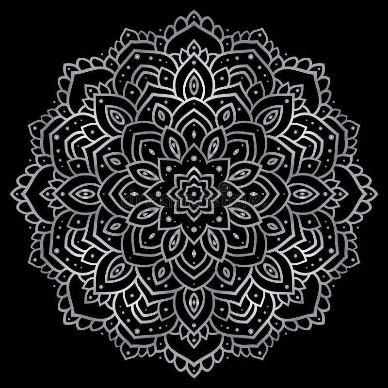Silver mandala stock vector. Illustration of abstract - 44755671