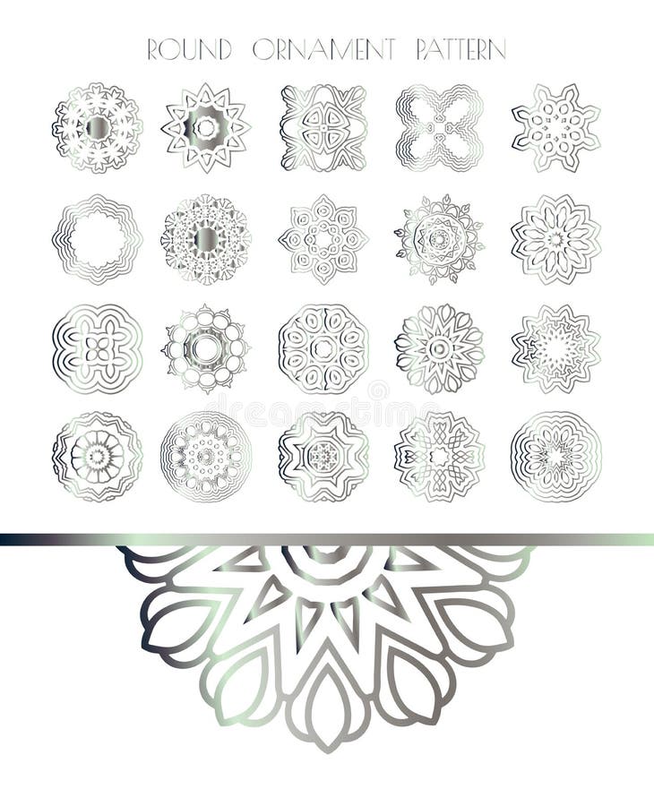 Silver Mandala on White Background Stock Vector - Illustration of ...