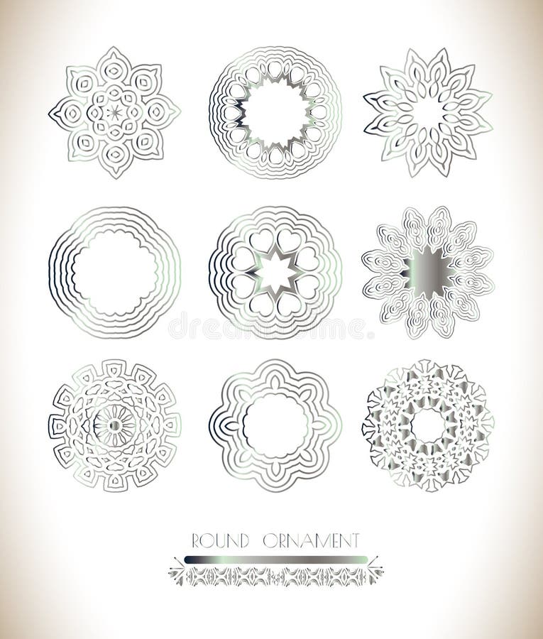 Silver Mandala on White Background Stock Illustration - Illustration of ...