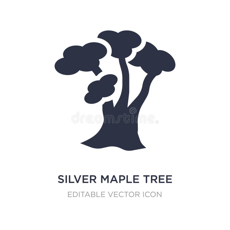 Silver Maple Tree Icon on White Background. Simple Element Illustration ...