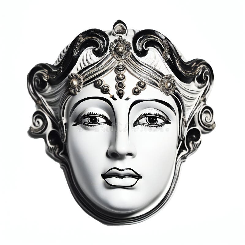 Silver Mask Isolated on a White Background Stock Illustration ...