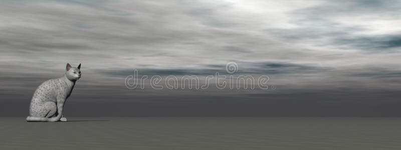 Silver mau cat - 3D render stock illustration. Illustration of grey ...