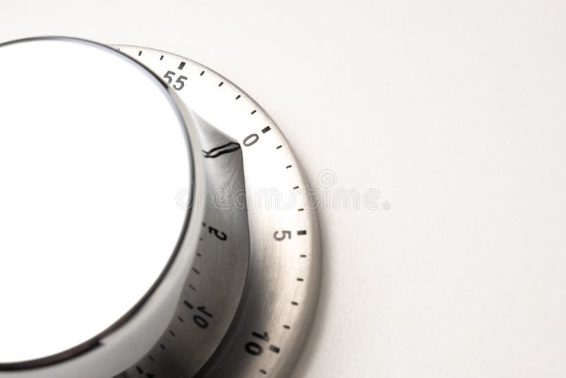 Silver Mechanical Cooking Timer on White Background Stock Photo - Image ...