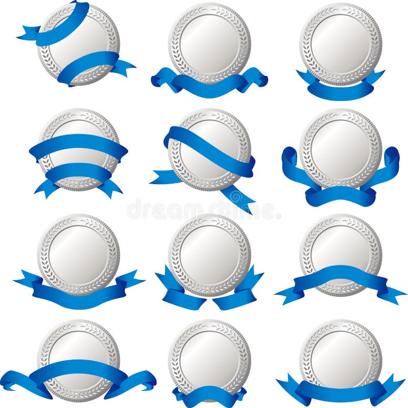 Silver medal stock vector. Illustration of bronze, gold - 5717163