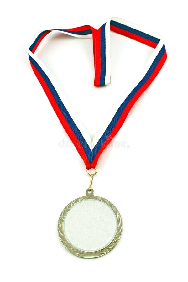 Silver Medal with Color Stripes Stock Image - Image of metal, reward ...