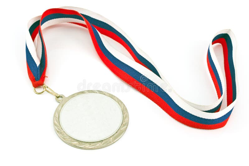 Silver Medal with Color Stripes Stock Image - Image of metal, reward ...