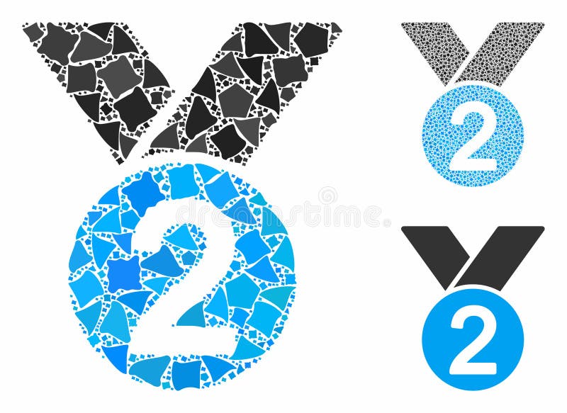 Silver Medal Composition Icon of Unequal Items Stock Vector ...