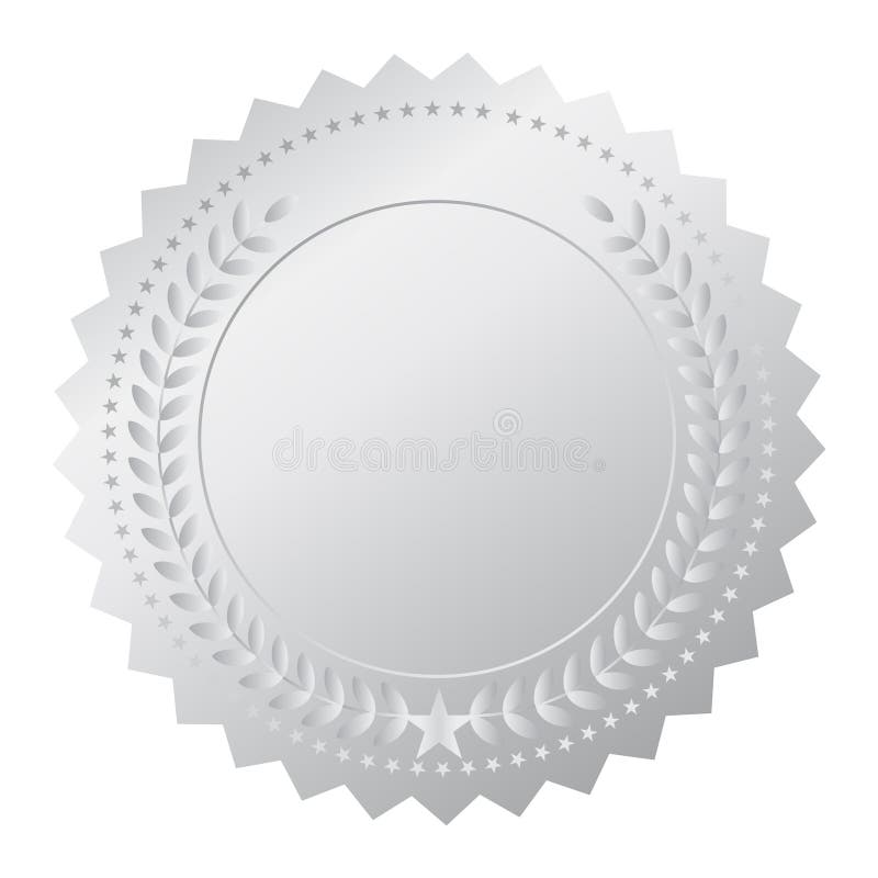 Silver seal stock vector. Illustration of medal, certificate - 24003945