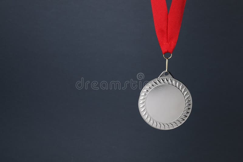 Silver Medal Red Ribbon Dark Background Stock Photos - Free & Royalty ...