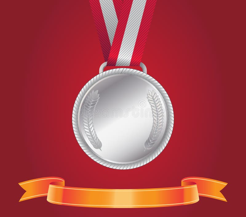 Silver Medal, vector stock vector. Illustration of decoration - 27318430