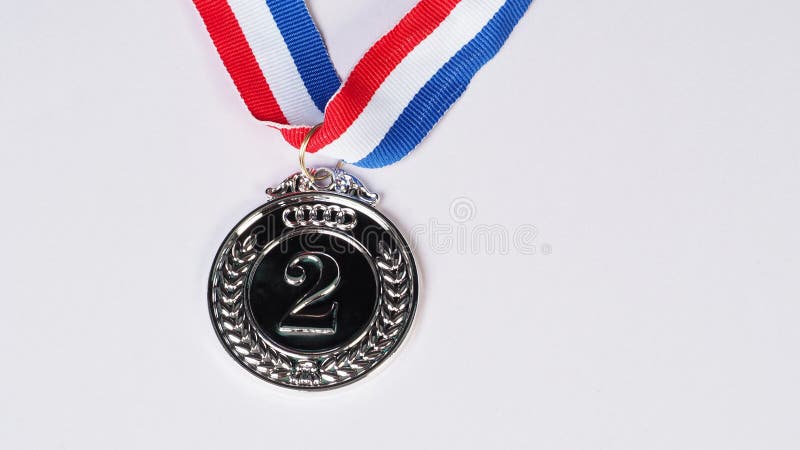 Silver Medal on White Background Stock Image - Image of honor, award ...