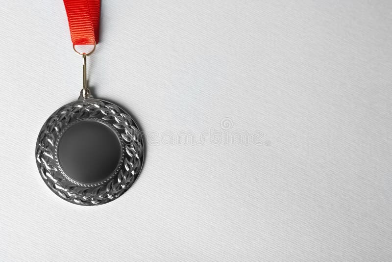 Silver Medal on Background, Top View. Space for Design Stock Image ...
