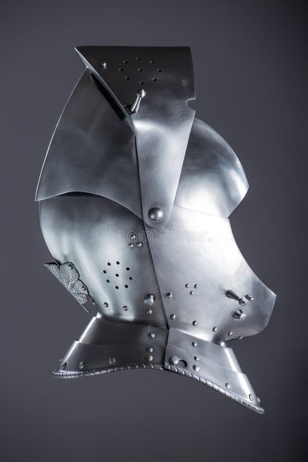 Silver Medieval Helmet Lifted Visor Stock Photos - Free & Royalty-Free ...