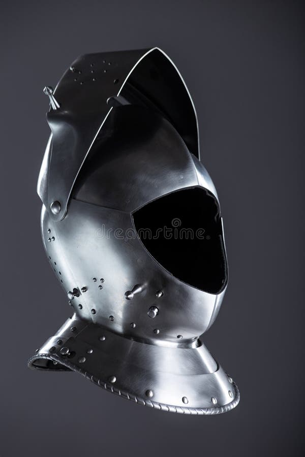 Silver Medieval Helmet Lifted Visor Stock Photos - Free & Royalty-Free ...