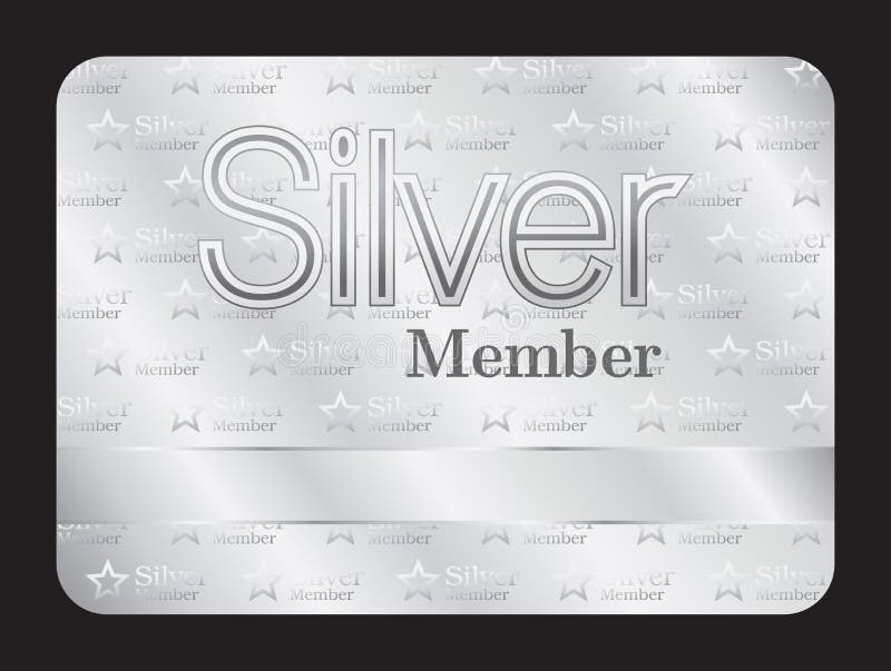 Silver Member Club Card With Small Stars Pattern Stock Illustration ...