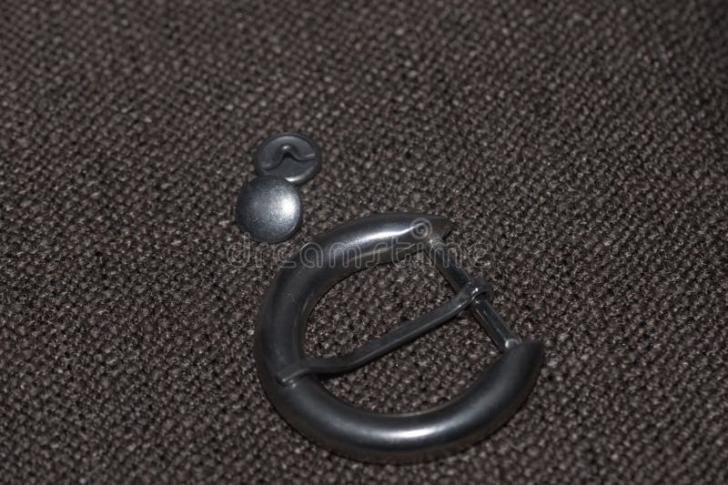 Silver Metal Belt Buckle and Buttons, Sewing Accessories. Stock Image ...