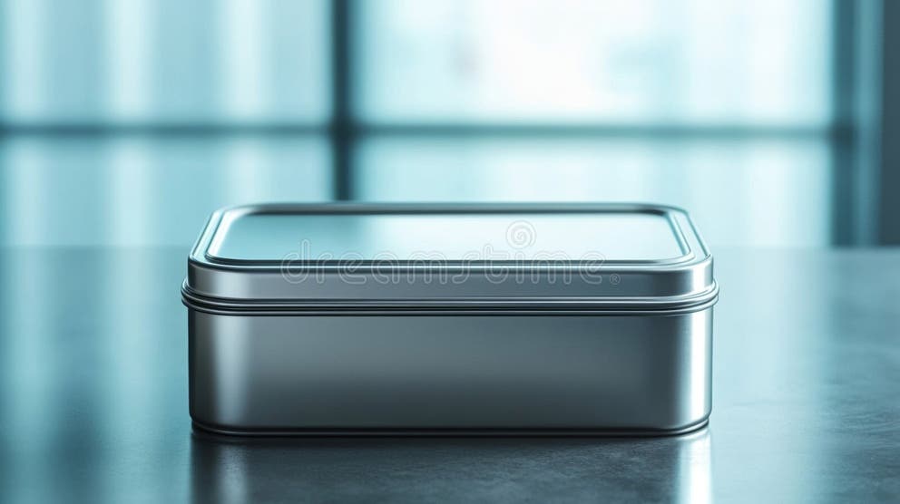 Silver Metal Box on Dark Surface Stock Illustration - Illustration of ...