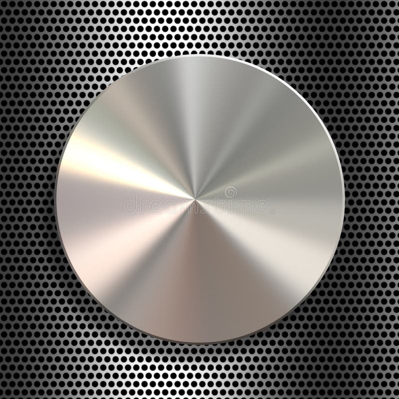 Silver Metal Button on a Metal Background Stock Illustration ...