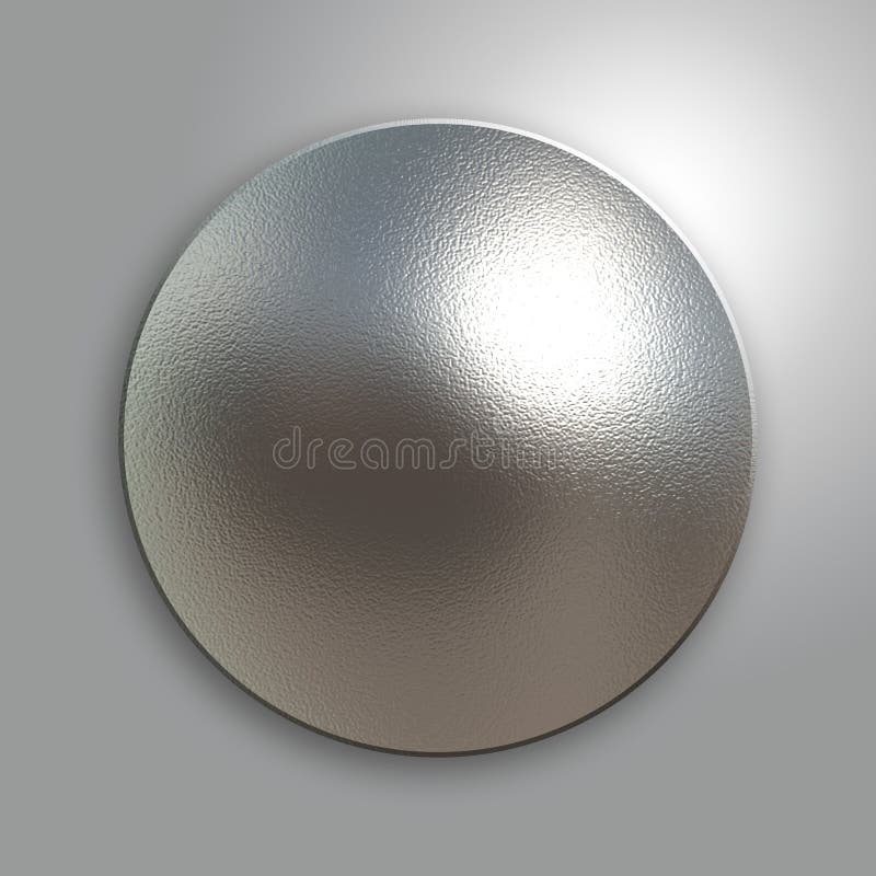 Silver Metal Button on a Metal Background Stock Illustration ...