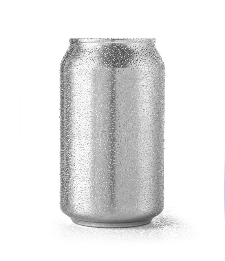Silver Metal Cans with Drops Stock Image - Image of aluminum, full ...