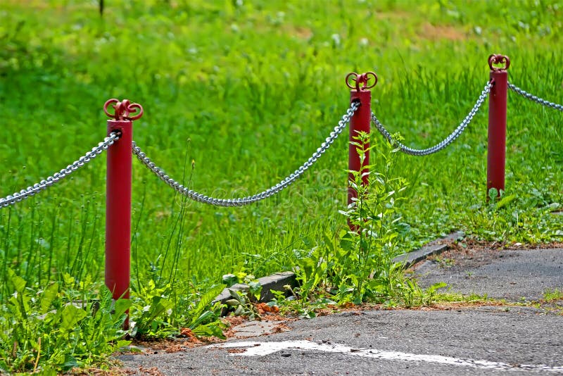 Chain barrier stock photo. Image of boundary, link, iron - 10276200