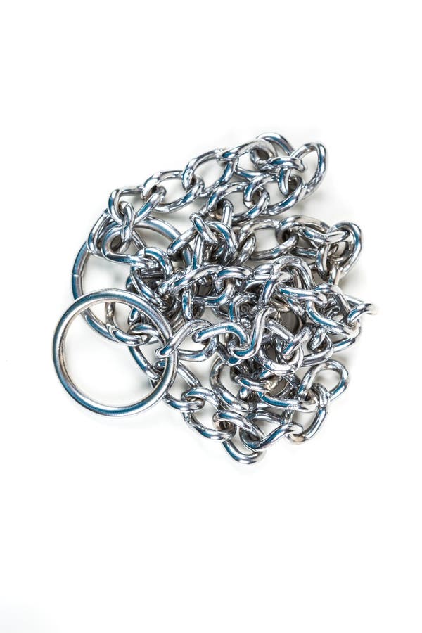 Silver metal choke chain stock photo. Image of tighten - 82313302