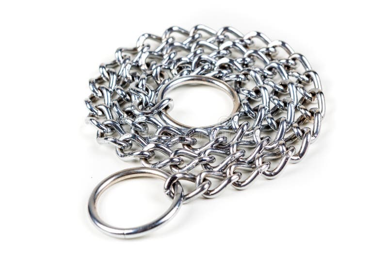 Silver metal choke chain stock photo. Image of choke - 82313304