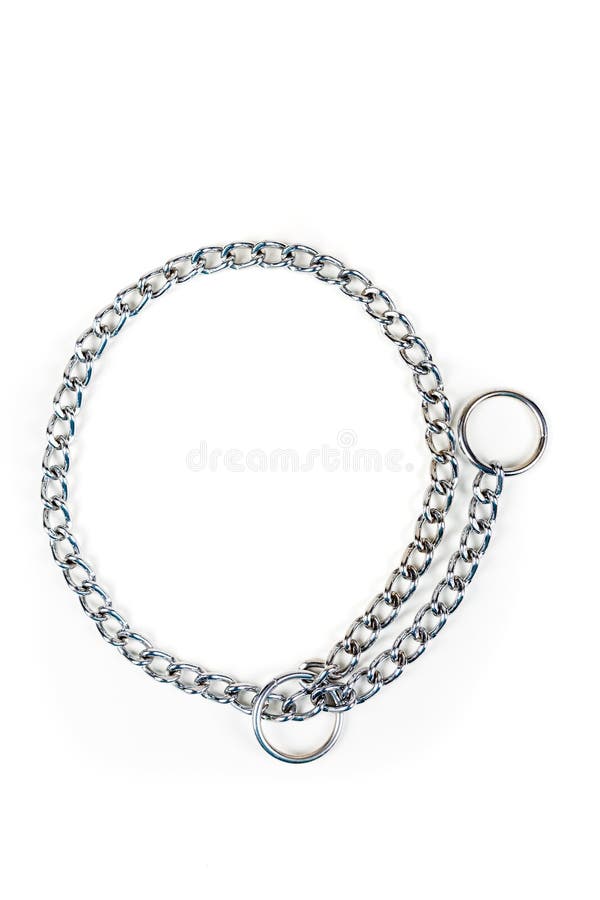 Silver metal choke chain stock image. Image of grey, animal - 82313305