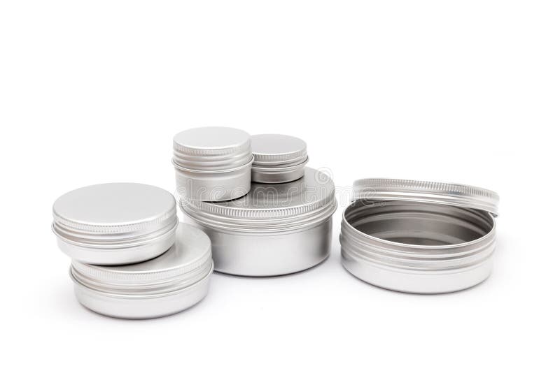 Silver metal containers stock photo. Image of pack, container - 72670706