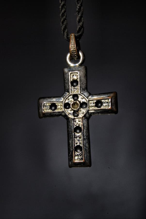 Silver metal cross stock image. Image of textured, ring - 6670161