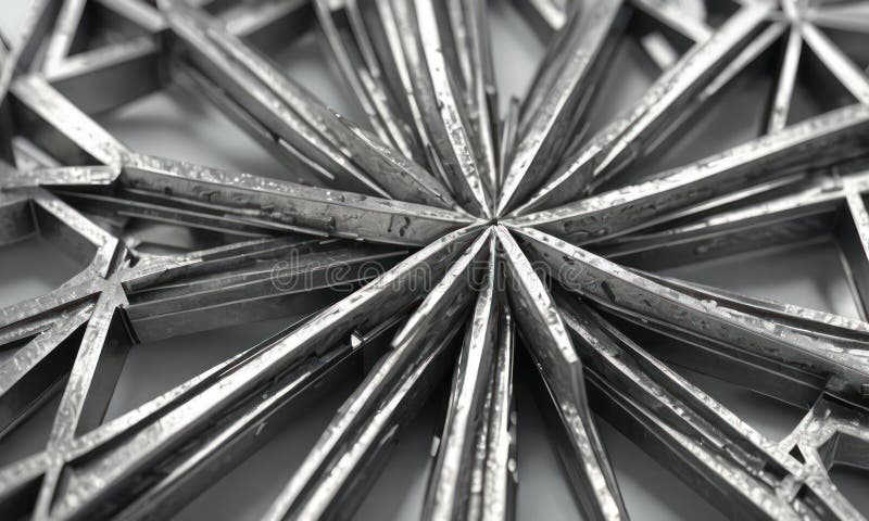 A Silver Metal Design with a Lot of Triangles. Stock Illustration ...