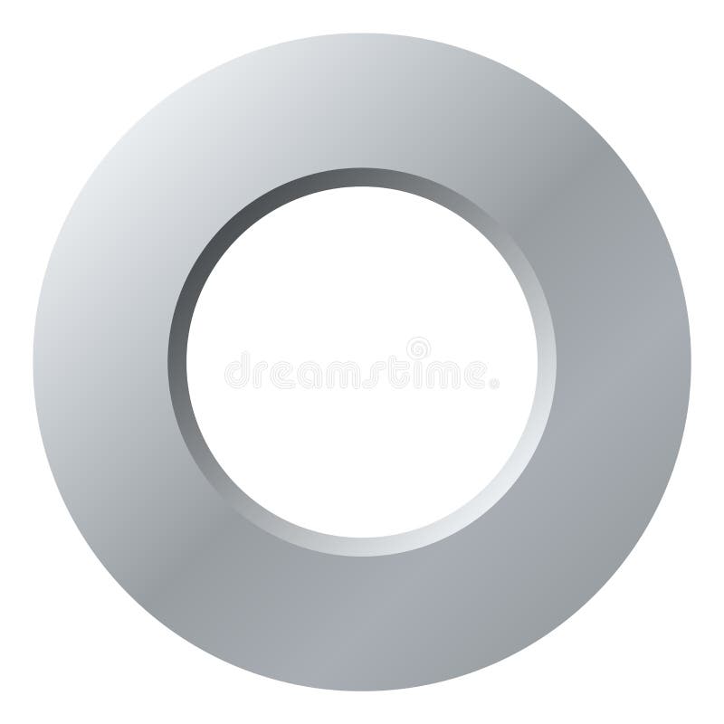 Silver Metal Disc from Top View. Plain Washer Stock Vector ...