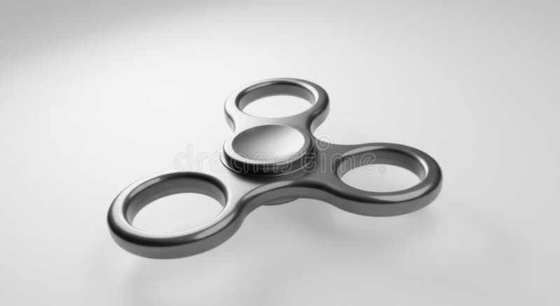 Silver Metal Fidget Spinner on White Background Stock Illustration ...
