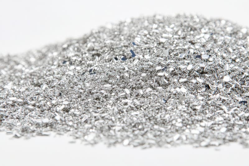 Silver Glitter Pile stock photo. Image of chemical, precious - 383942948