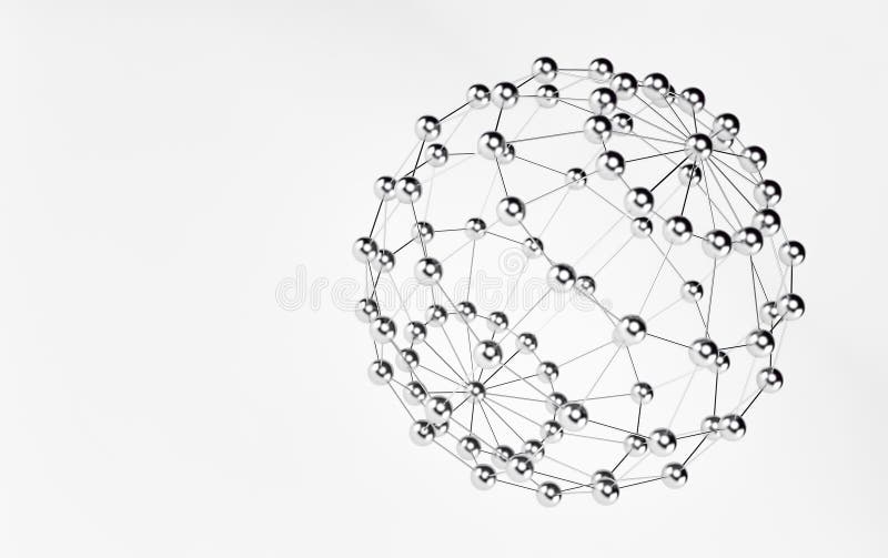 Silver Metal and Glass Spheres Geometry Background. Abstract 3d Render ...