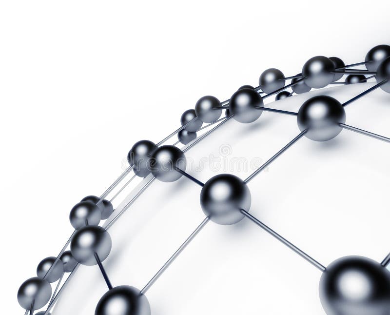 Silver Metal and Glass Spheres Geometry Background. Abstract 3d Render ...