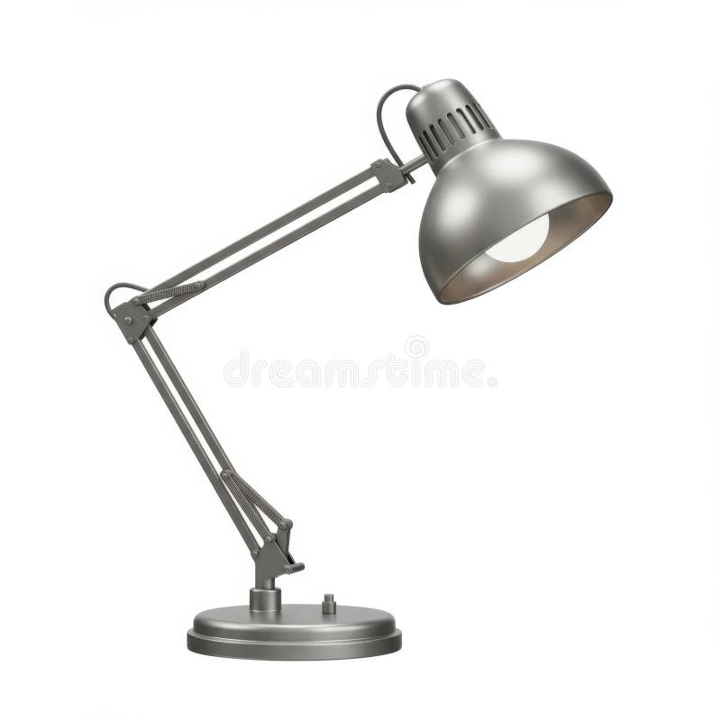 Silver Metal Gooseneck Desk Lamp Stock Illustrations – 11 Silver Metal ...