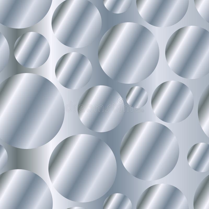 Silver Metal Gradient Circles Seamless Pattern Stock Vector ...