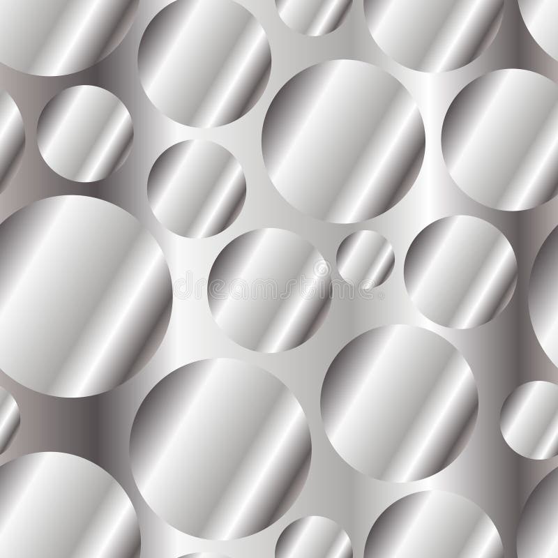 Silver Metal Gradient Circles Seamless Pattern Stock Vector ...